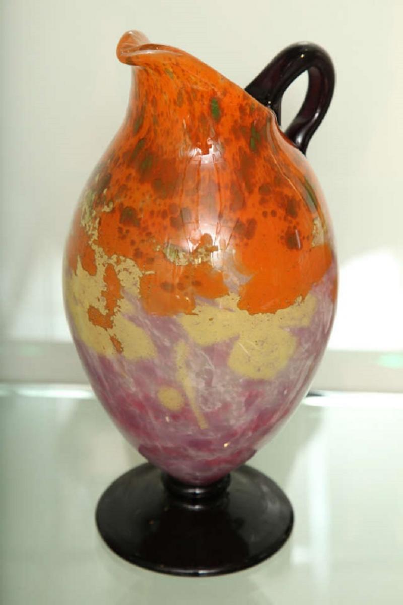 Charles Schneider - Art Deco Glass Ewer by Schneider
