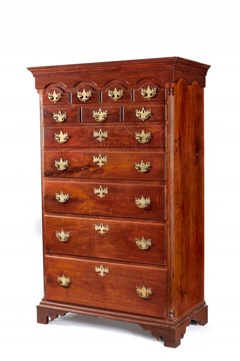 Chester County, Pennsylvania Tall Chest with Arched Drawers
