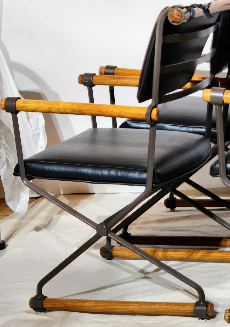 Cleo Baldon - Six Cleo Baldon Chocolate Lacquer Wrought Iron Indoor ...