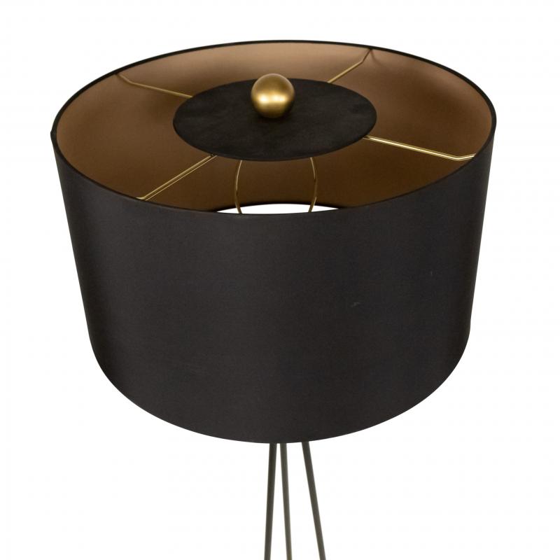Contemporary Black and Gold Metal Floor Lamps