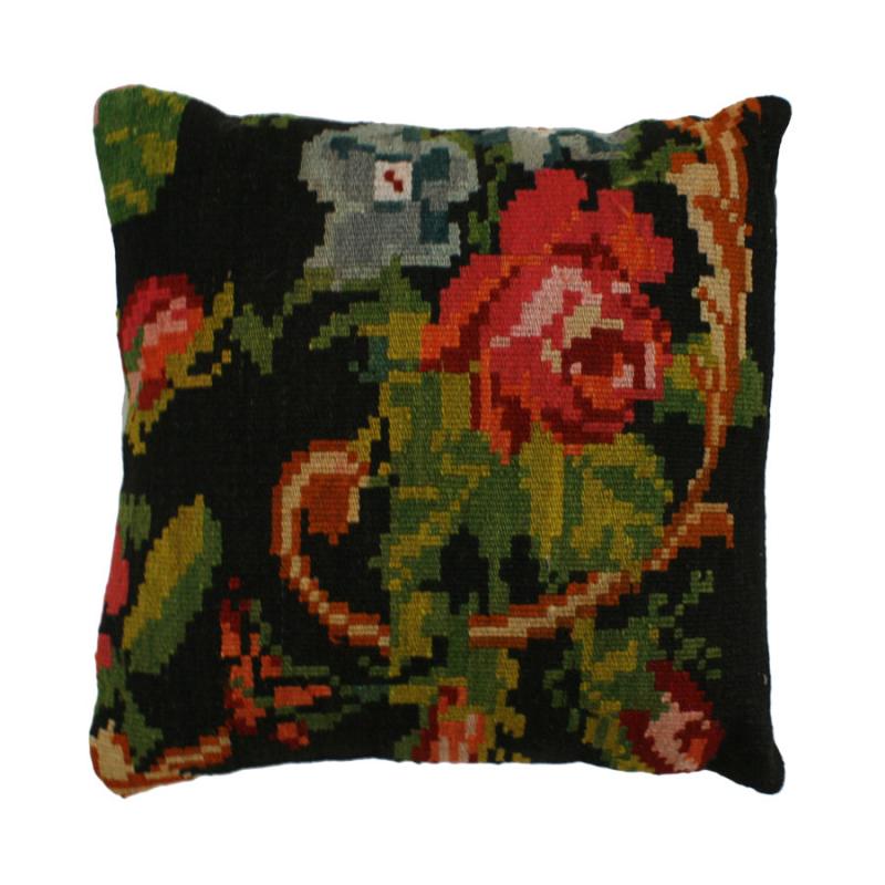 Contemporary Pair of Square Pattern Wool Scatter Cushions