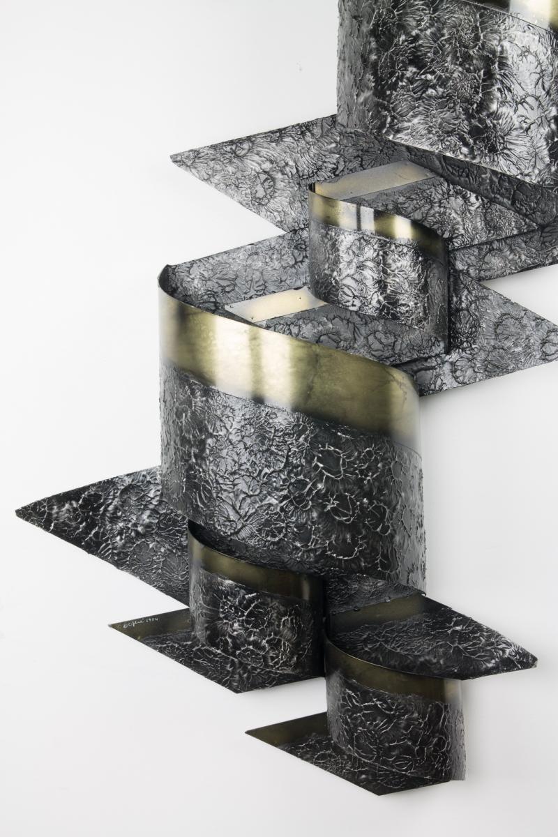 Curtis Jeré - C. Jeré Steel and Brass Wall Sculpture for Artisan House