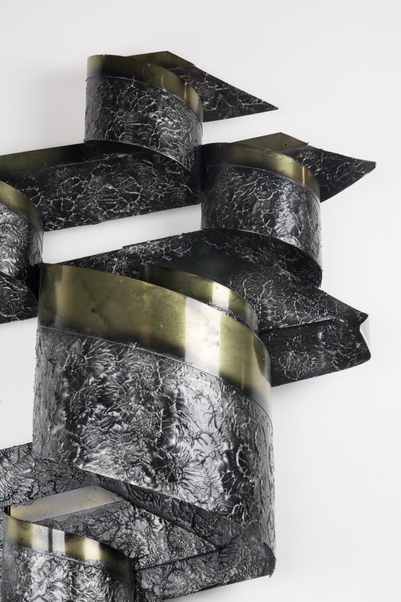 Curtis Jeré - C. Jeré Steel and Brass Wall Sculpture for Artisan House