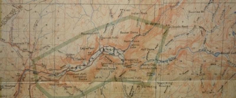 DEPARTMENT OF THE INTERIOR, ADMINISTRATIVE MAP OF YOSEMITE NATIONAL PARK