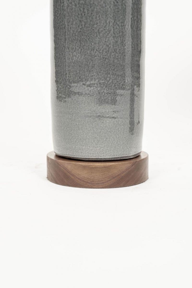 Dark Gray Ceramic Cylinder Shape Lamp