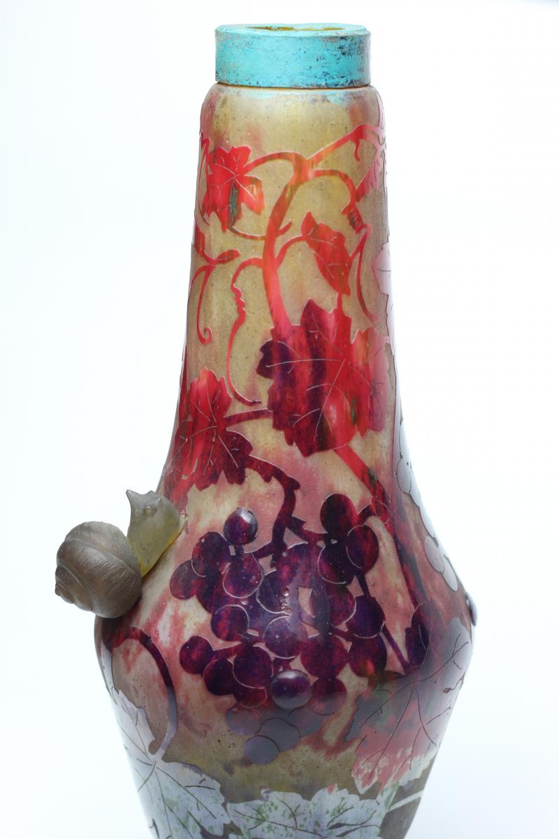Daum / Daum Nancy - Daum Nancy Cameo Glass Lamp Base, c.1900, France