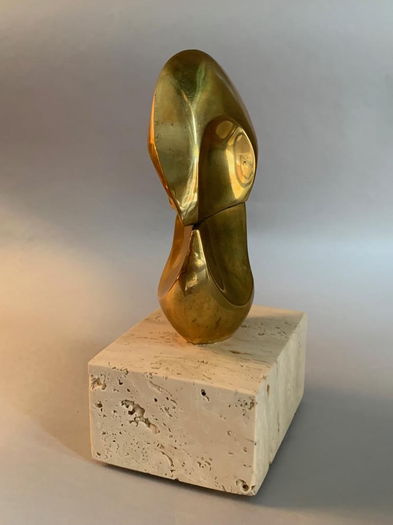 Domenico Calabrone - Brazilian Bronze & Travertine Miniature Sculpture ...
