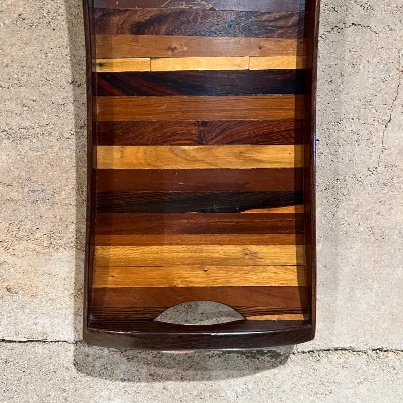 Don Shoemaker - 1970s Long Service Tray Layered Exotic Wood Stripe Don ...