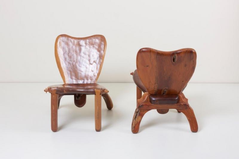 Don Shoemaker - Pair of Craft Wooden Studio Lounge Chairs by Don ...