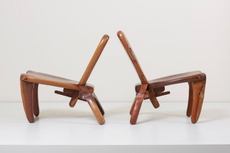 Don Shoemaker - Pair of Craft Wooden Studio Lounge Chairs by Don ...