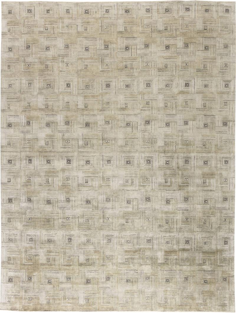 Doris Leslie Blau Collection Geometric "Maze"Hand Knotted Silk Rug