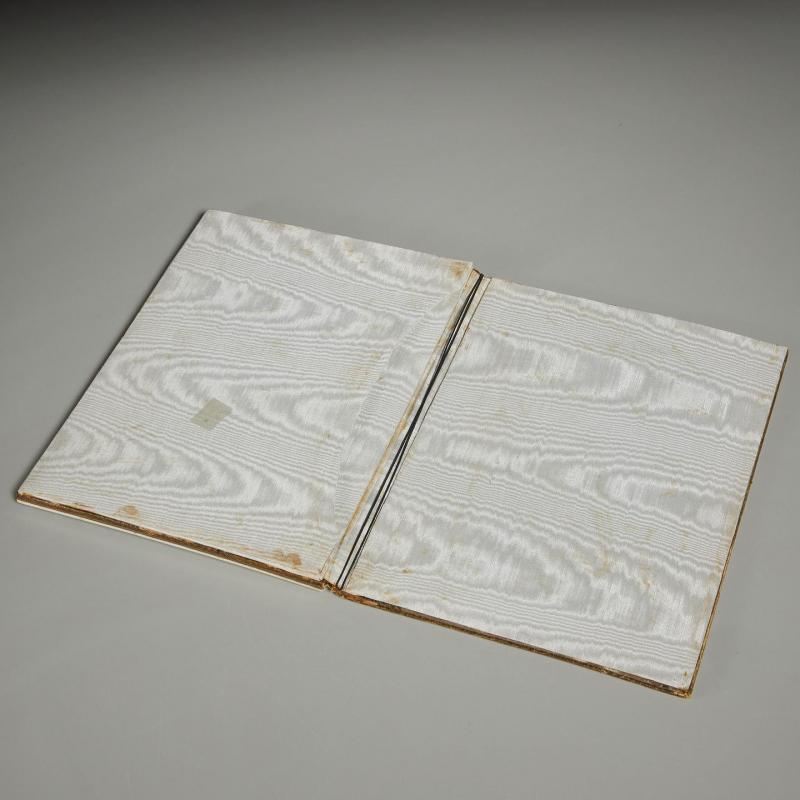 ENGLISH ART DECO SHAGREEN DESK SET FOLDER AND INKWELL