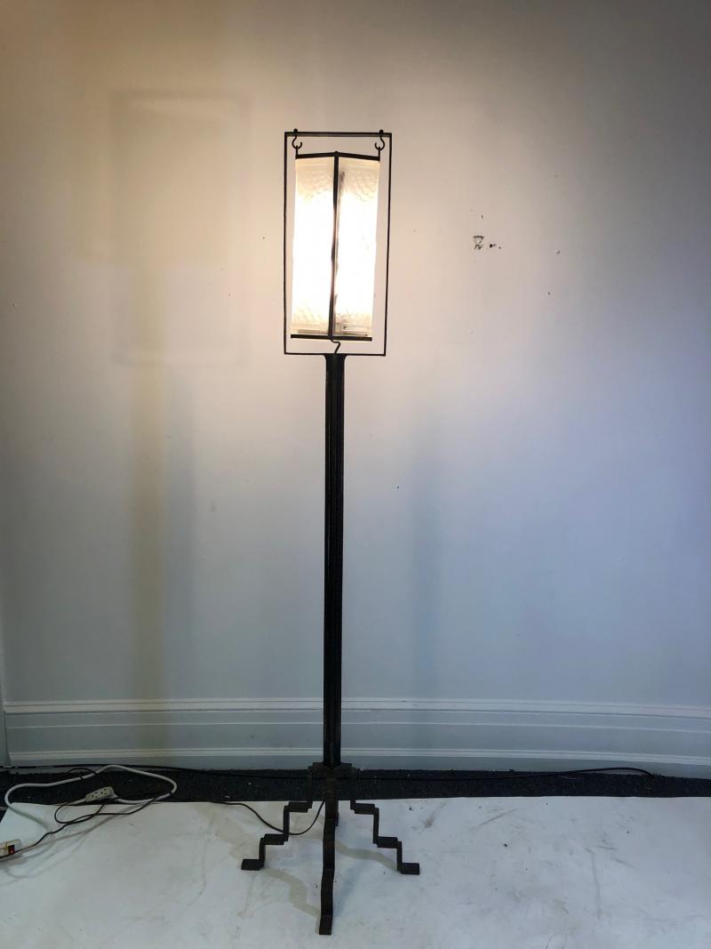 Edgar Brandt - Exceptional Edgar Brandt French Art Deco Floor Lamp