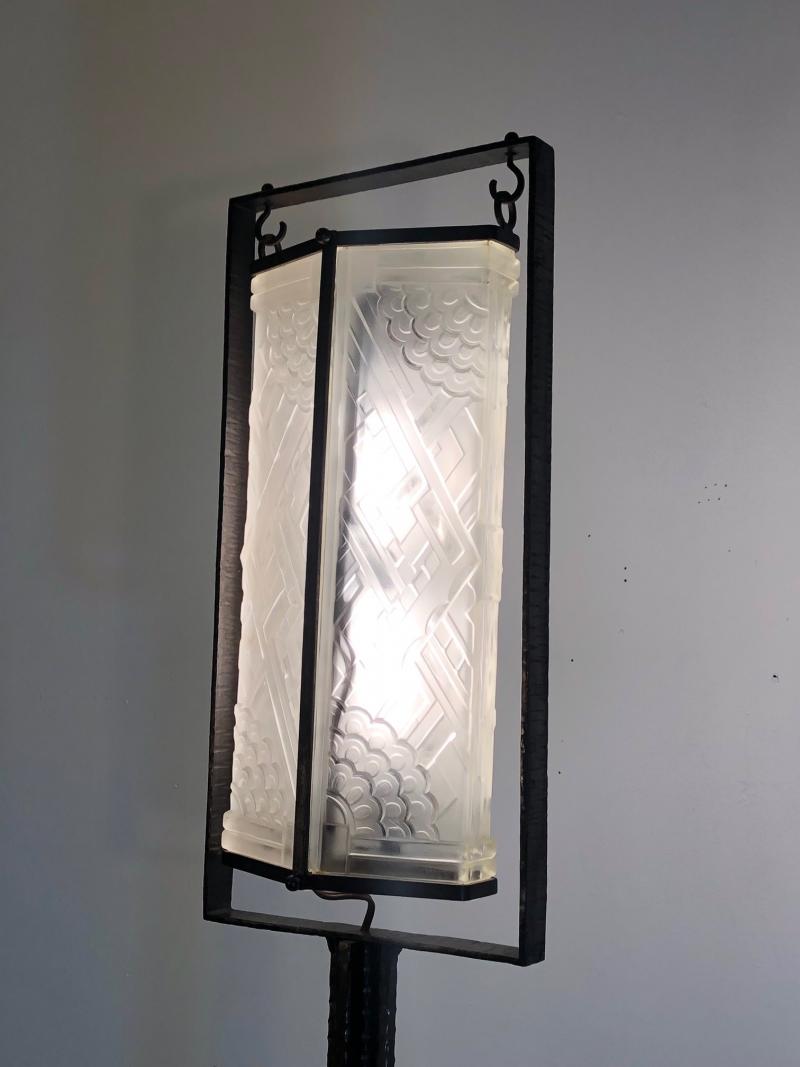 Edgar Brandt - Exceptional Edgar Brandt French Art Deco Floor Lamp