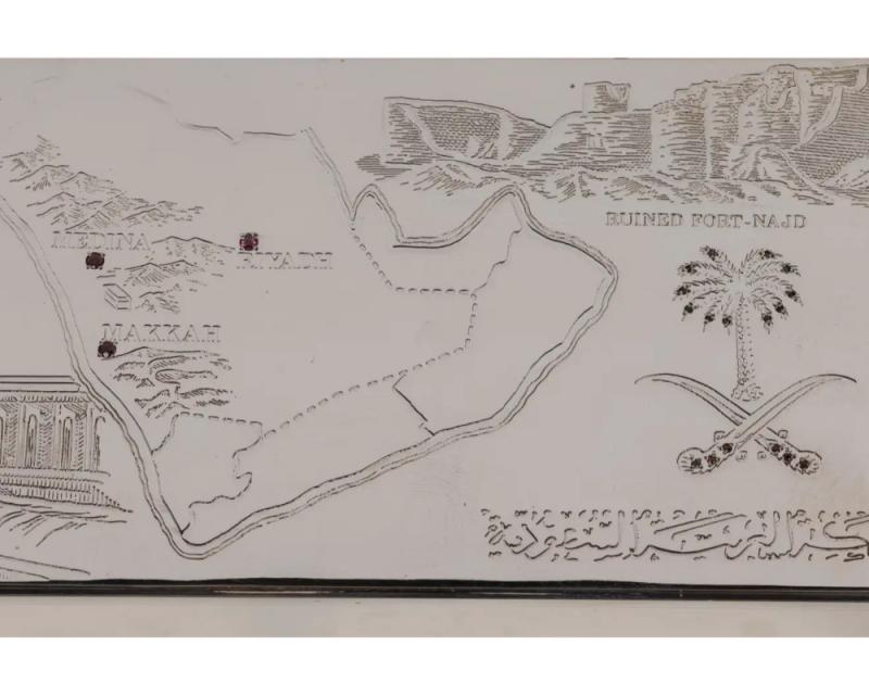 Elizabeth II Sterling Silver and Ruby Humidor Box Made for Saudi Arabia