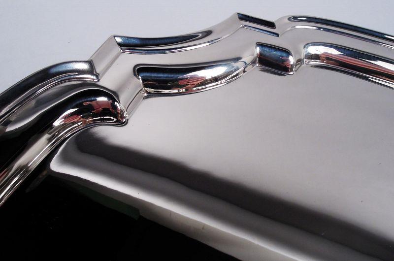 English Georgian Sterling Silver Cartouche Salver Tray 1931