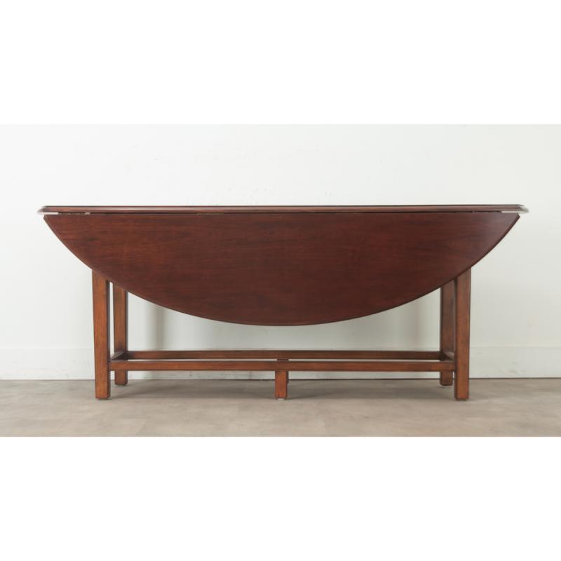 English Mahogany Drop Leaf Oval Dining Table