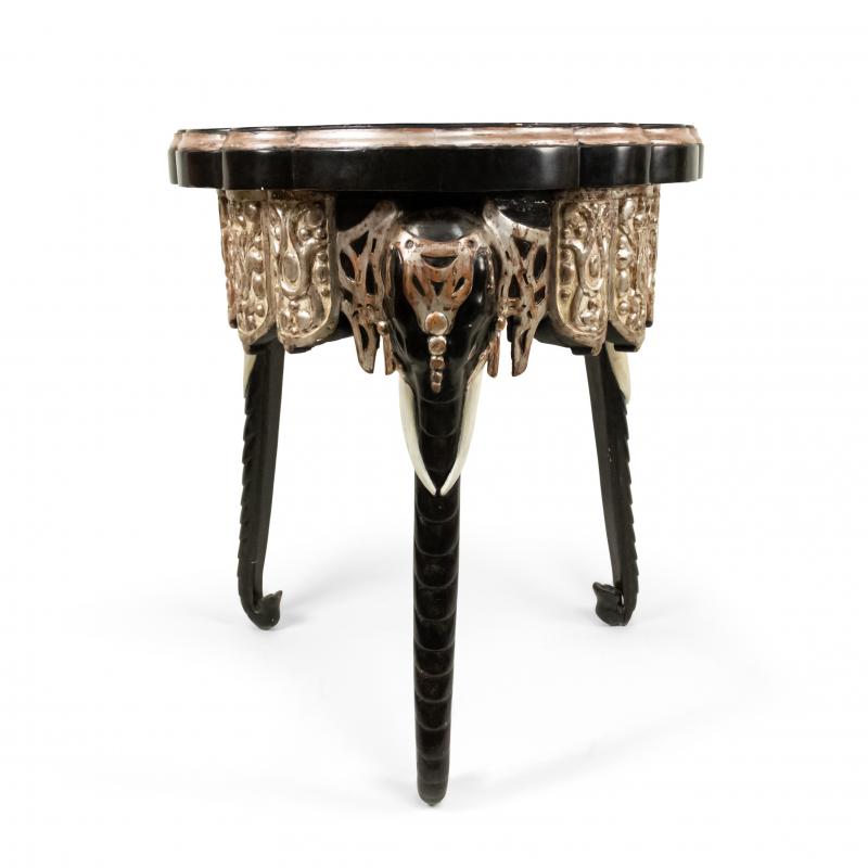 English Regency Black Lacquered Elephant Side Table