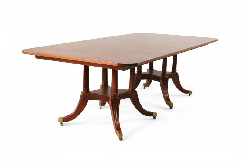 English Sheraton Style Rectangular Mahogany Conference/Dining Table