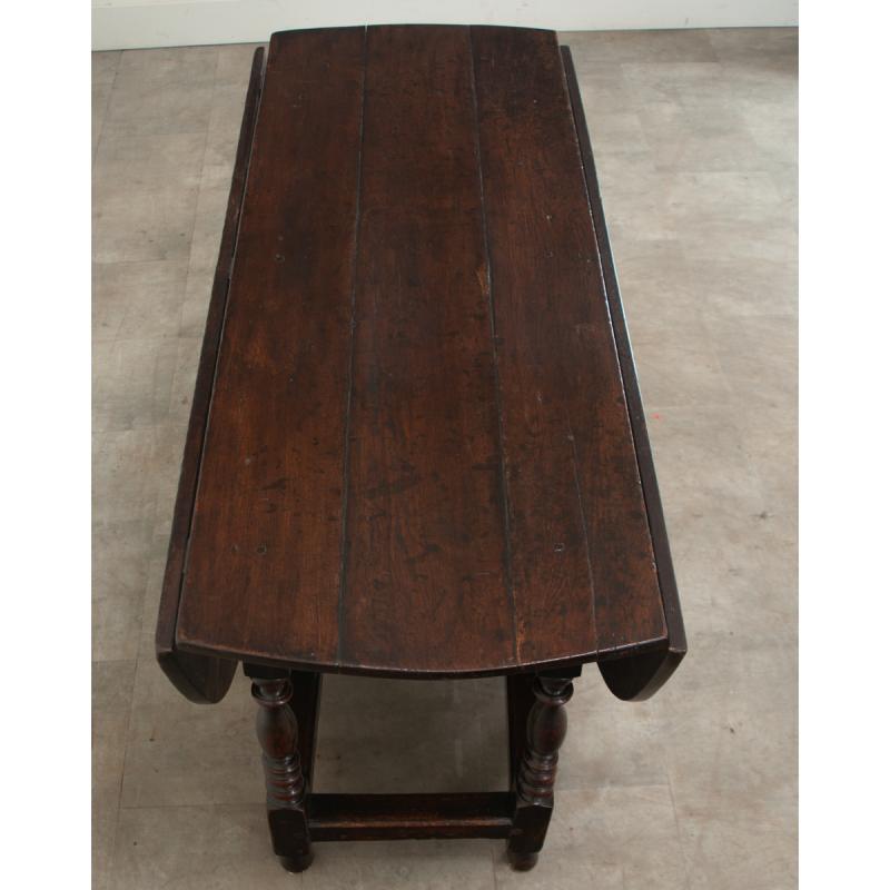 English Solid Oak Gateleg Drop Leaf Table
