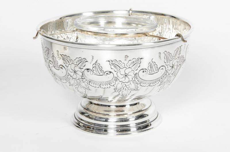 English Sterling Plate Caviar Dish Set