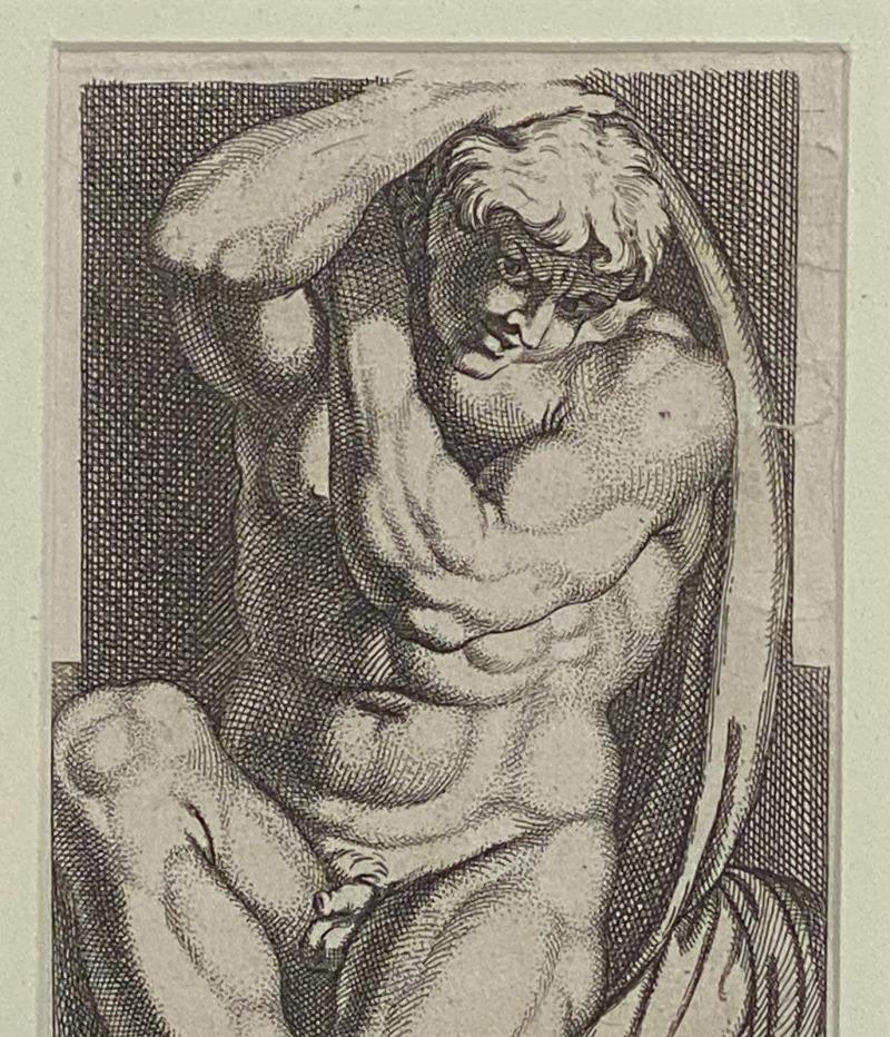 Engraving of An Atlas Figure, Italy Circa 1600