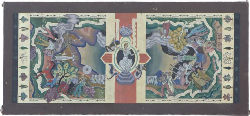 Eugene Francis Savage - "Story of Pennsylvania", Large Art Deco ...