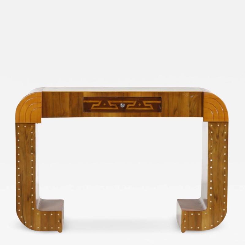 Exceptional 1950s Italian inlay console, 50"