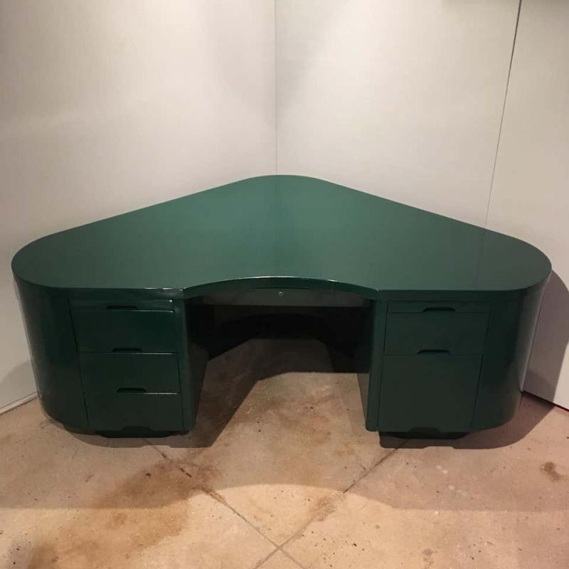 Frank Fletcher - Art Deco Racing Green Fletcher Aviation Desk