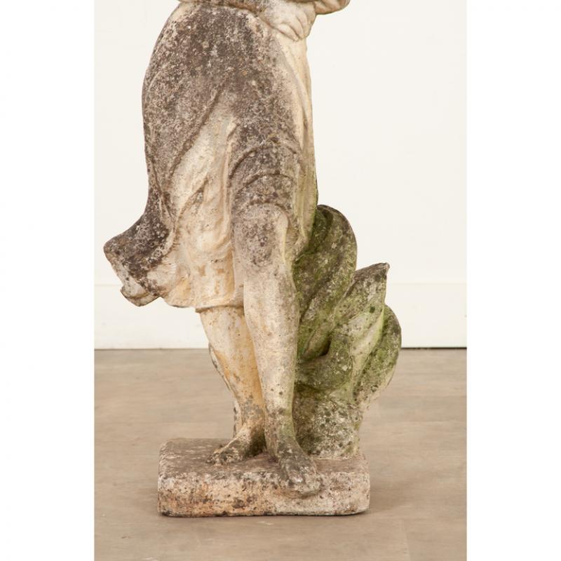 French 19th Century Garden Statue of a Maiden