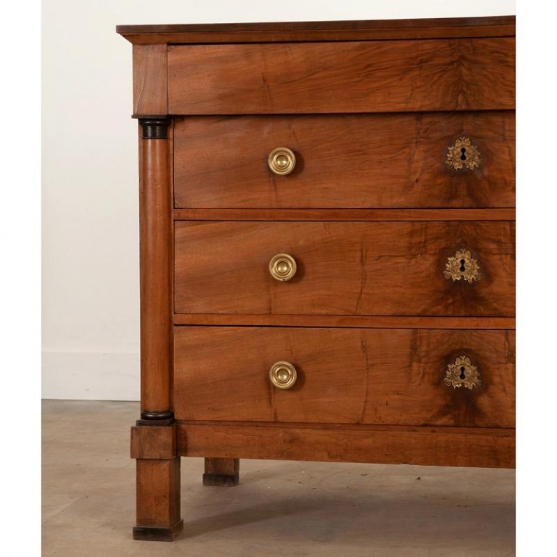French 19th Century Walnut Empire Commode French 19th Century Walnut Empire Commode