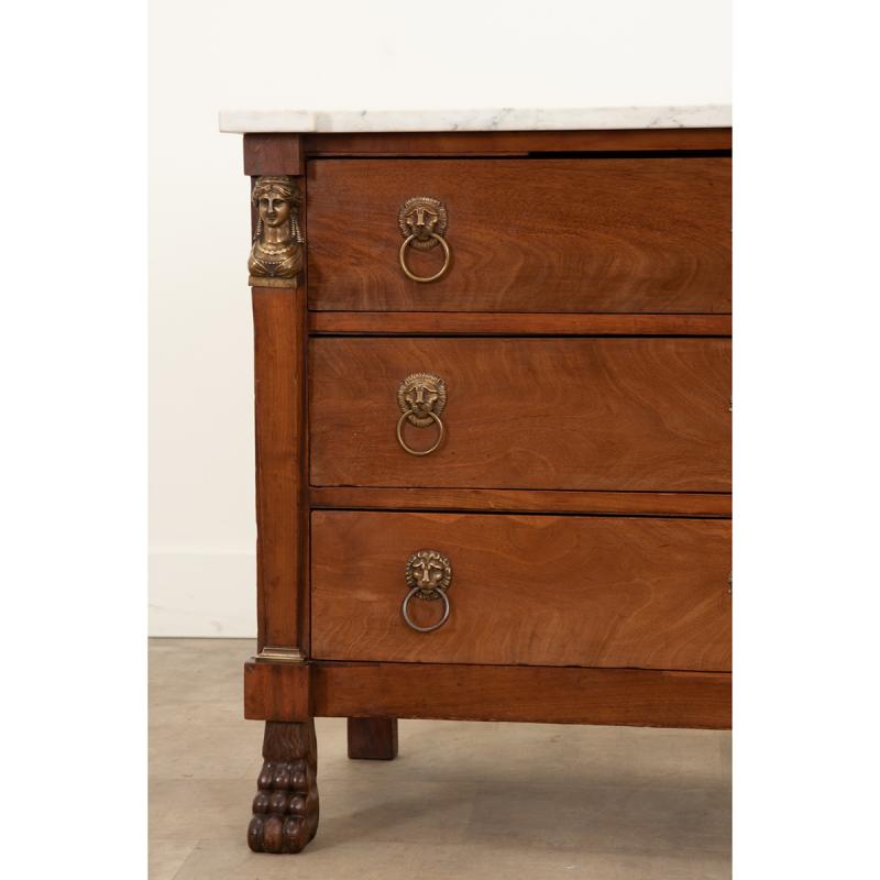 French 19th Century Walnut Empire Commode French 19th Century Walnut Empire Commode
