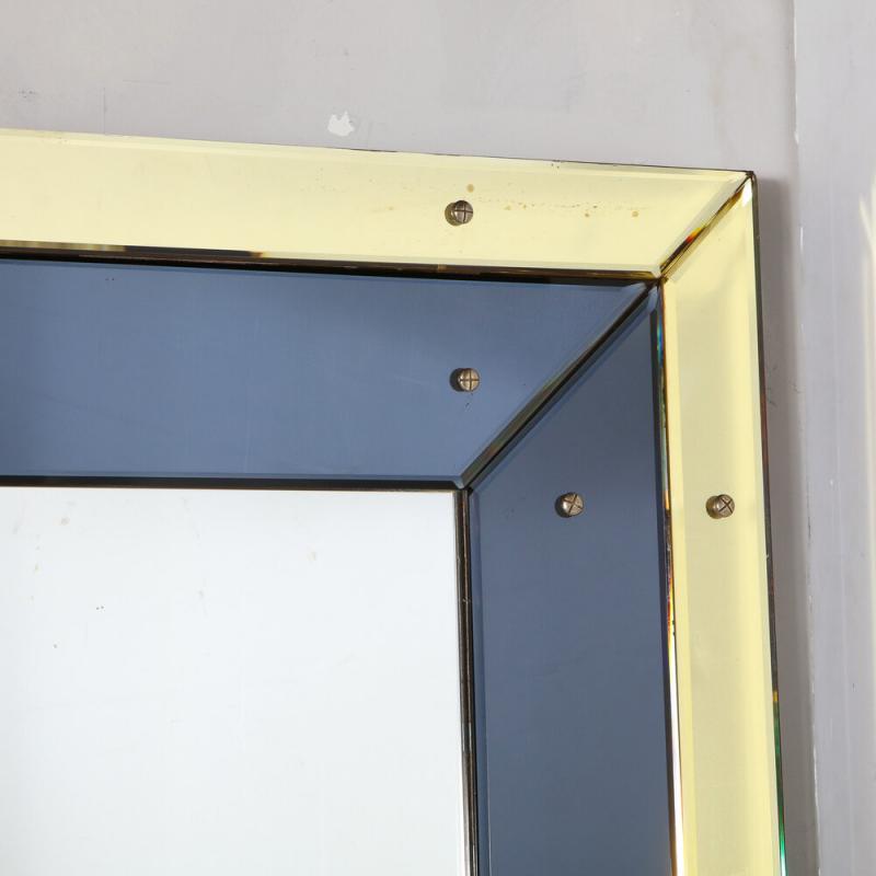 French Art Deco Black Vitrolite & Citrine Rectangular Wall Mirror