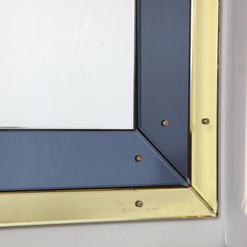 French Art Deco Black Vitrolite & Citrine Rectangular Wall Mirror