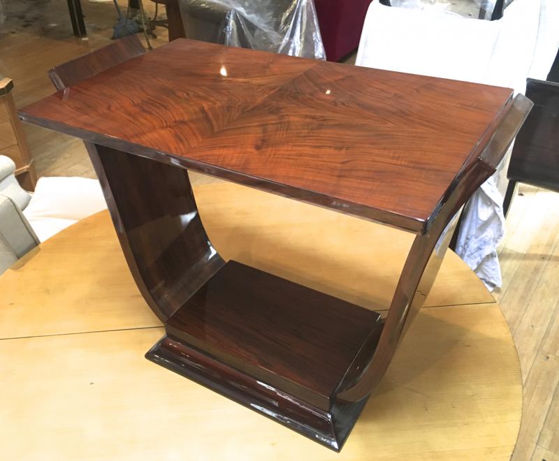 French Art Deco Refined Harp Shaped Coffee Table