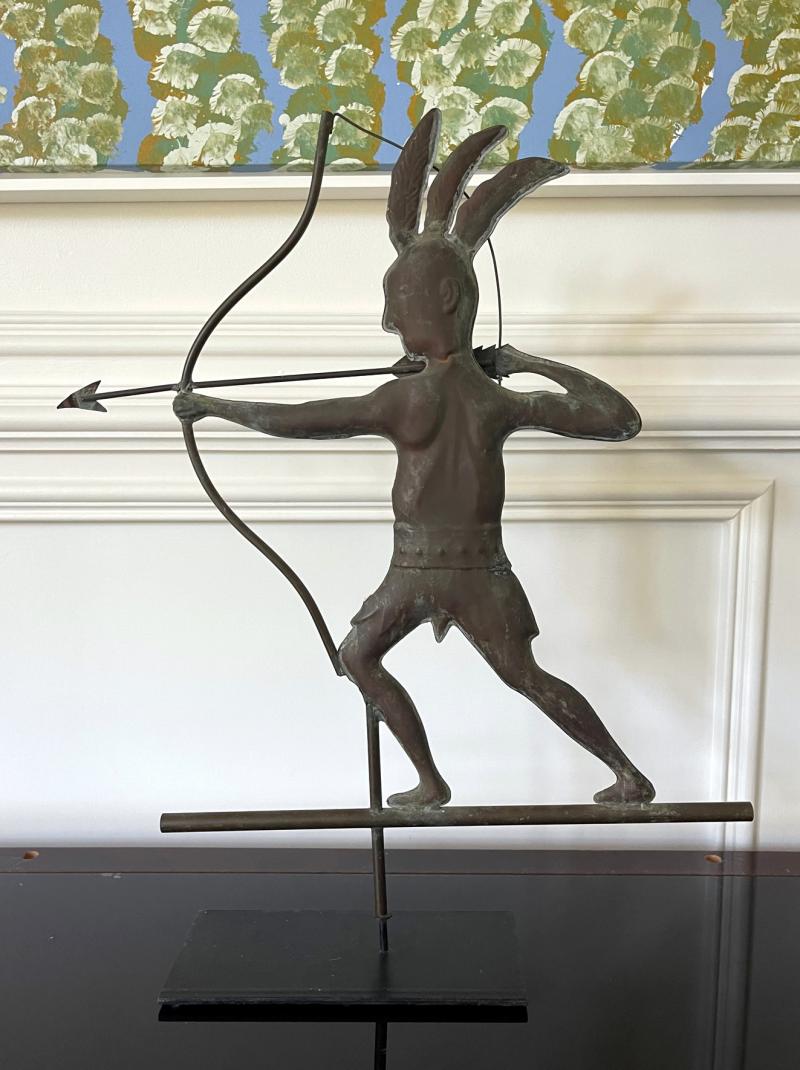 Full Body Weathervane of American Indian Warrior