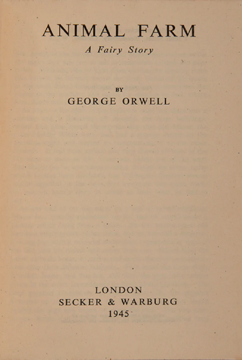 GEORGE ORWELL - Animal Farm. by George ORWELL