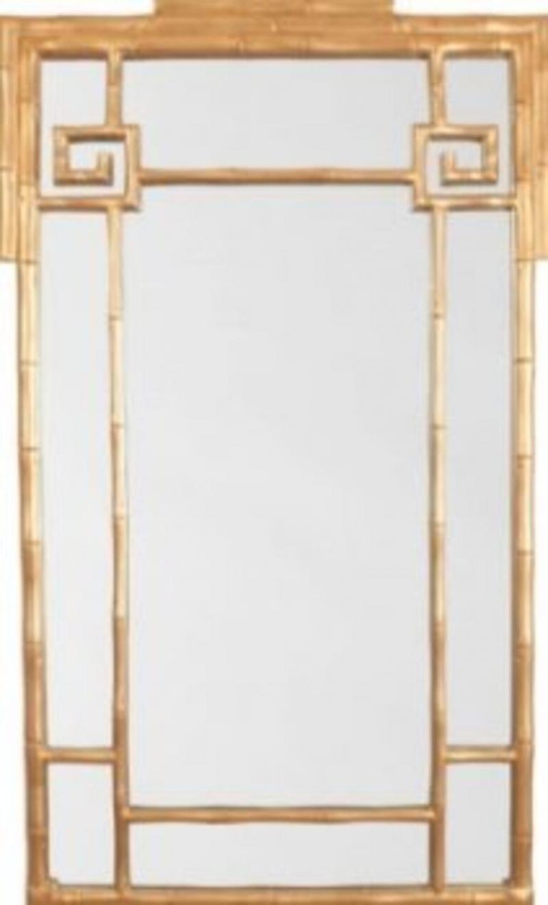 GILT FINISH FAUX BAMBOO WALL MIRROR