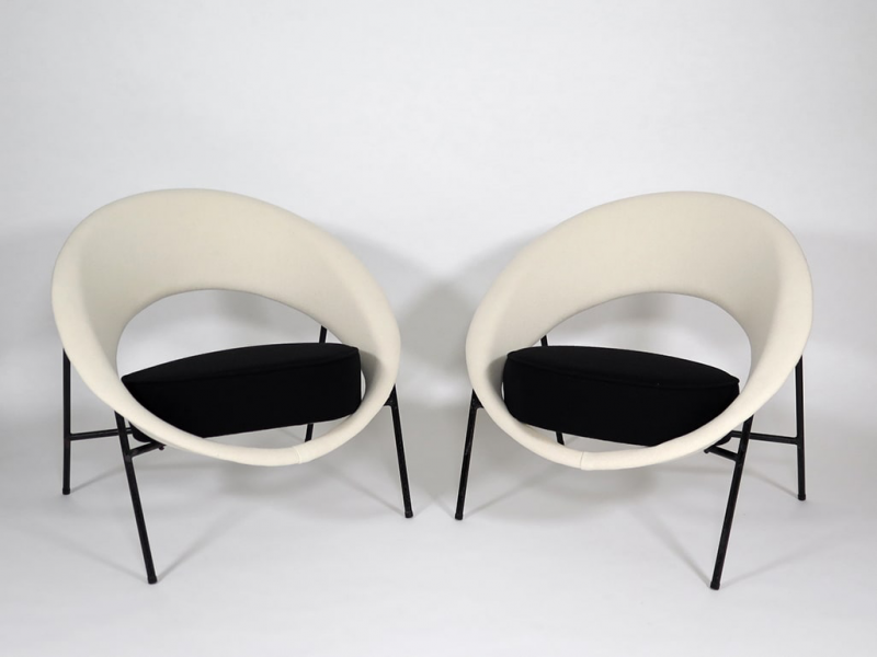 Genevieve Dangles & Christian Defrance - Rare Pair of 'Saturn' Chairs