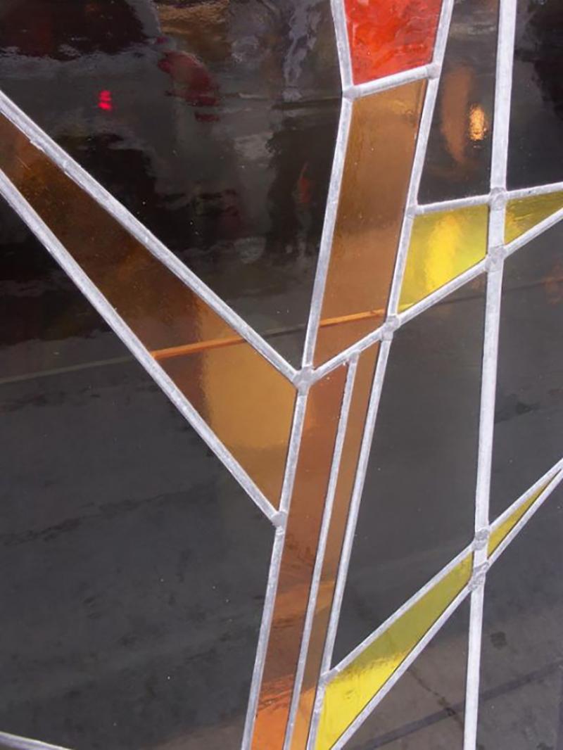 Geometric Stained Glass Panels by Architect Victor Hornbein