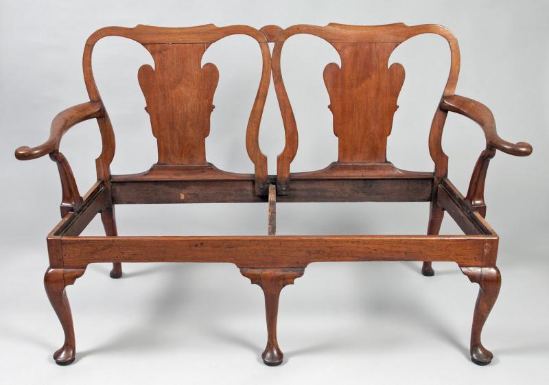 George I Walnut Double Chair Back Settee