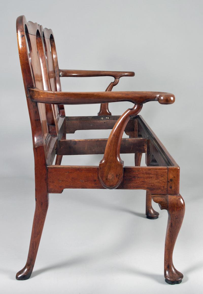 George I Walnut Double Chair Back Settee
