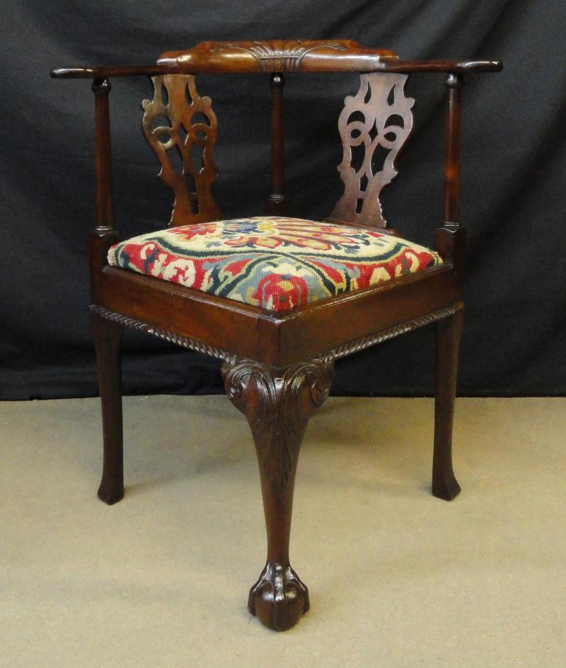 A George II Mahogany Corner Chair