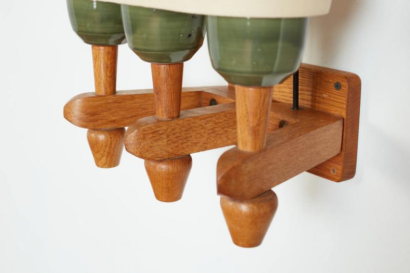 Guillerme et Chambron - GUILLERME ET CHAMBRON TRIPLE CERAMIC WALL SCONCE