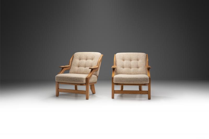 Guillerme et Chambron - Pair of “Grégoire” Lounge Chairs by Guillerme et Chambron, France 1960s