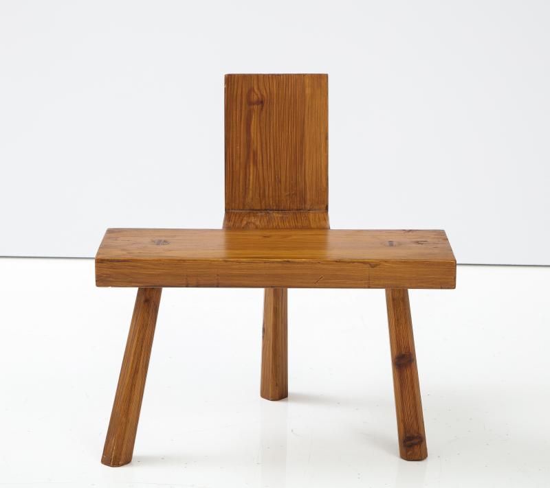 Handmade Architectural Mountain Stool, France, c. 1960