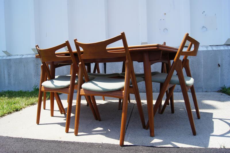 Hans Wegner - Dining Table and Six Chairs by Hans Wegner