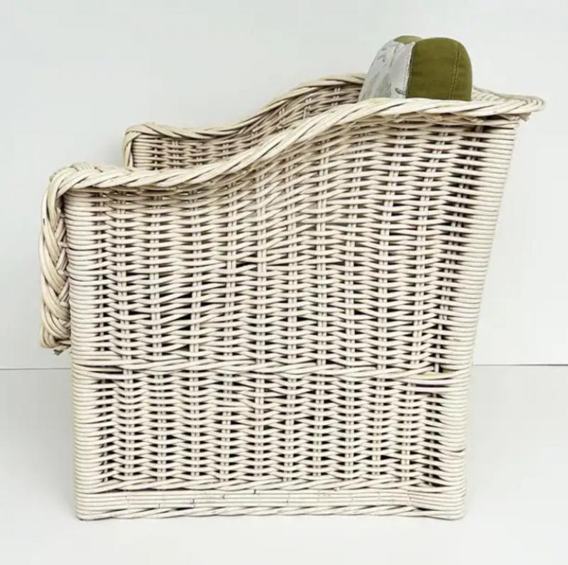 Henry Link - Henry Link Coastal Newly Upholstered Rattan Club Chairs ...