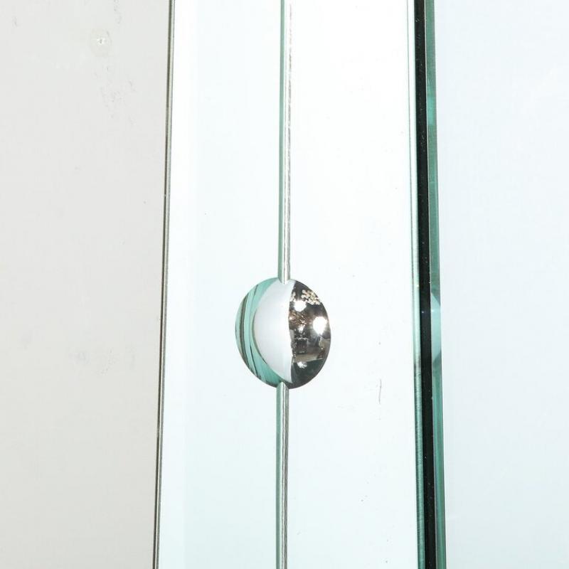 Hollywood Art Deco Atomic Mirror with Beveled Edges & Reverse Etched ...