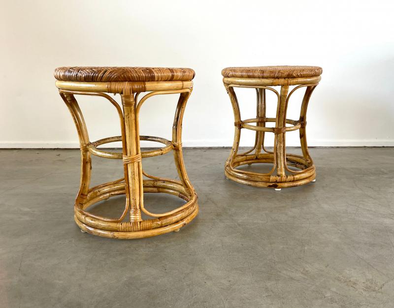 ITALIAN BAMBOO FOOT STOOLS